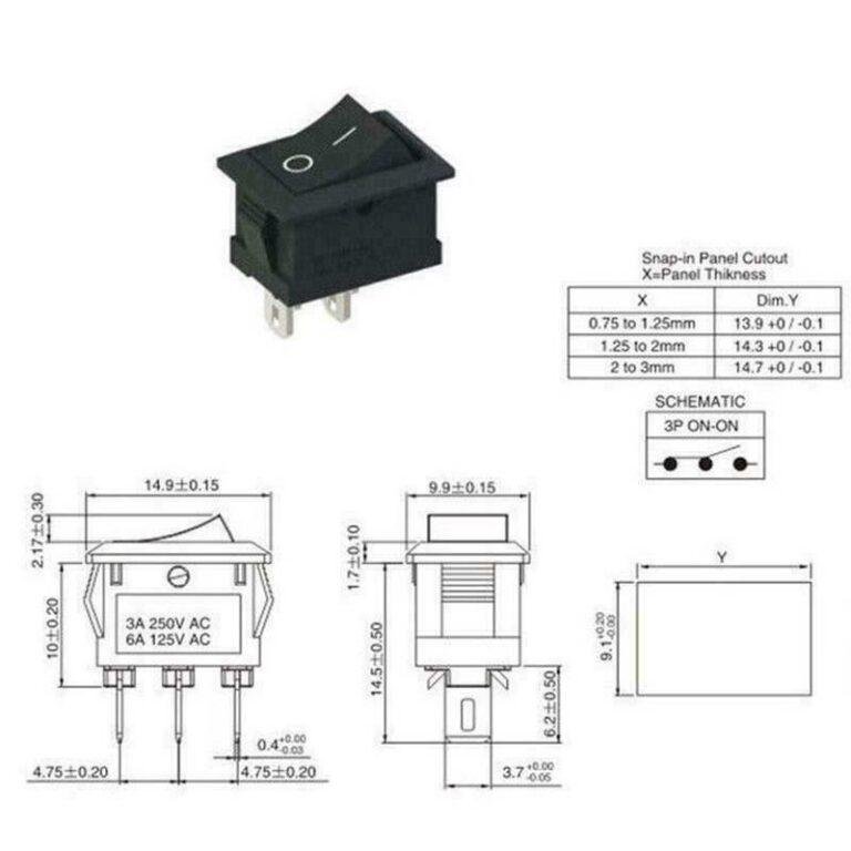Mini Rocker Switch 2 Pin KCD1-11 3A 250V AC Pack Of 2pcs – Makestore
